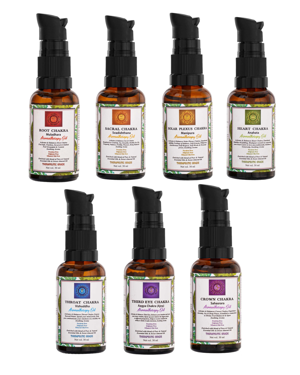 Combo of 7 Chakra Balancing Oil – Spirit of India